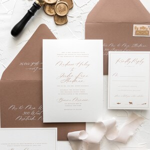 MADISON | Simple Script 5 Piece Wedding Invitation, Clean Elegant ...
