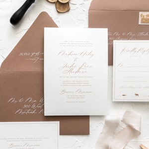 MADISON | Simple Script 5 Piece Wedding Invitation, Clean Elegant ...