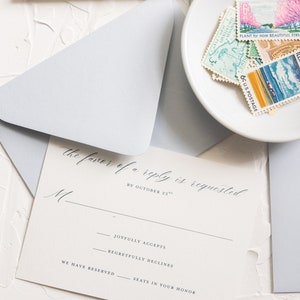 DANIELLE | Custom Monogram Illustration 3 Piece Wedding Invitations ...