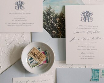 Monogrammed Wedding Invitation - Etsy