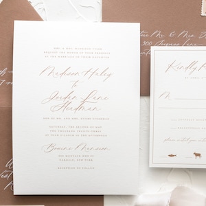 MADISON | Simple Script 4 Piece Wedding Invitation, Clean Modern ...