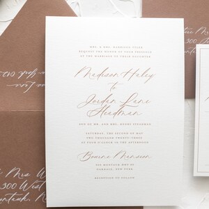 MADISON | Simple Script 5 Piece Wedding Invitation, Clean Elegant ...