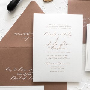 MADISON | Simple Script 4 Piece Wedding Invitation, Clean Modern ...
