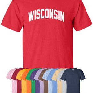 New "wisconsin" T-shirt | Choose From Over 30 Shirt Colors & 15 Print ...