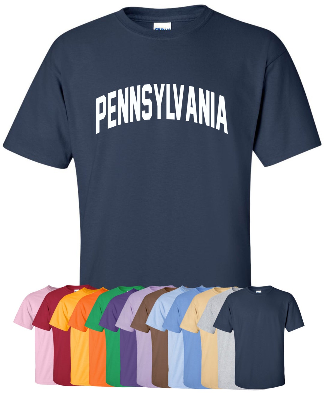 New "pennsylvania" T-shirt | Choose From Over 30 Shirt Colors & 15 ...