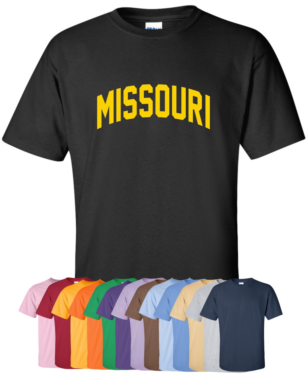 New "missouri" T-shirt | Choose From Over 30 Shirt Colors & 15 Print ...