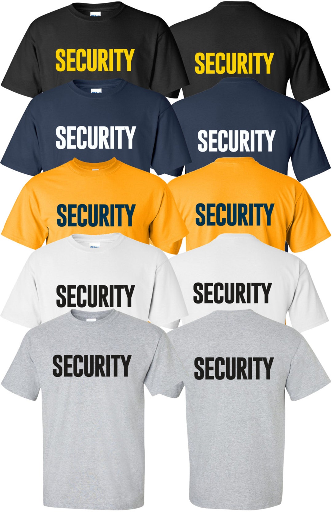 New "security" T-shirt Printed Front & Back | Available in Sizes S-4XL ...