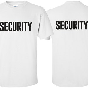 New "security" T-shirt Printed Front & Back | Available in Sizes S-4XL ...