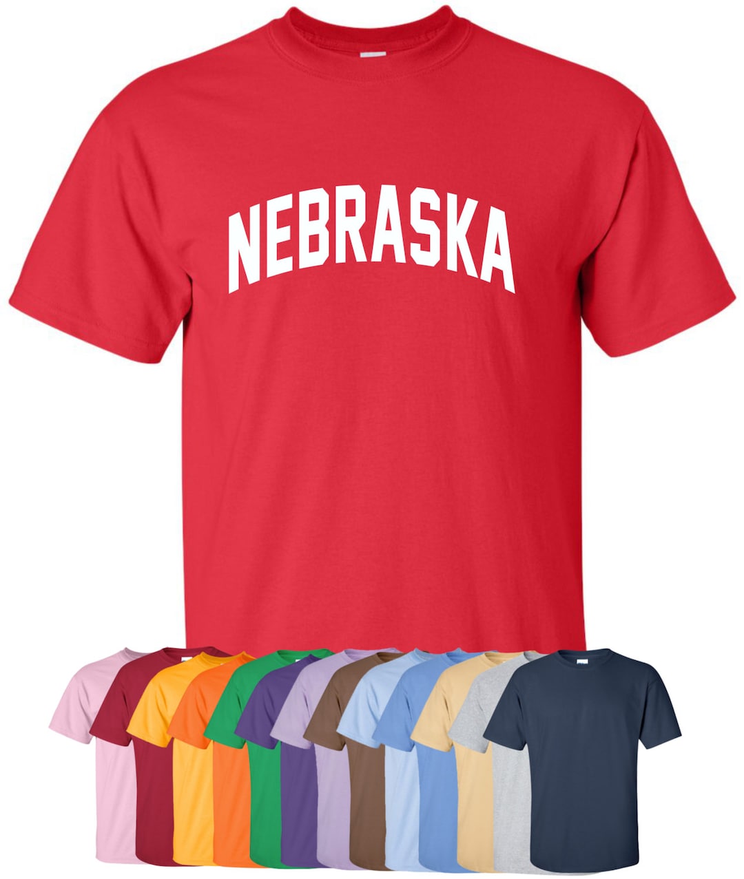 New "nebraska" T-shirt | Choose From Over 30 Shirt Colors & 15 Print ...