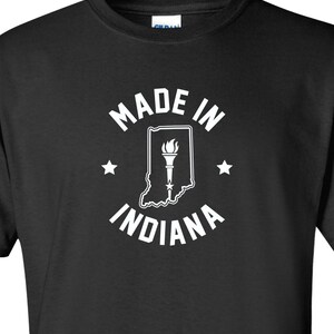 New "made in Indiana" T-shirt | Choose From Over 30 Shirt Colors & 15 ...