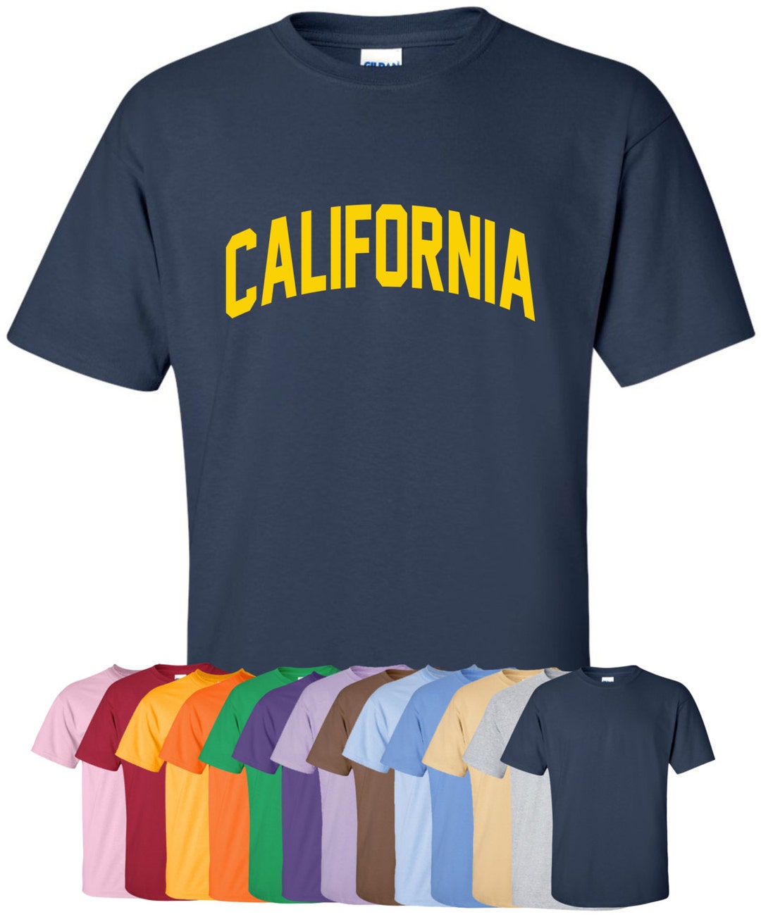 New "california" T-shirt | Choose From Over 30 Shirt Colors & 15 Print ...