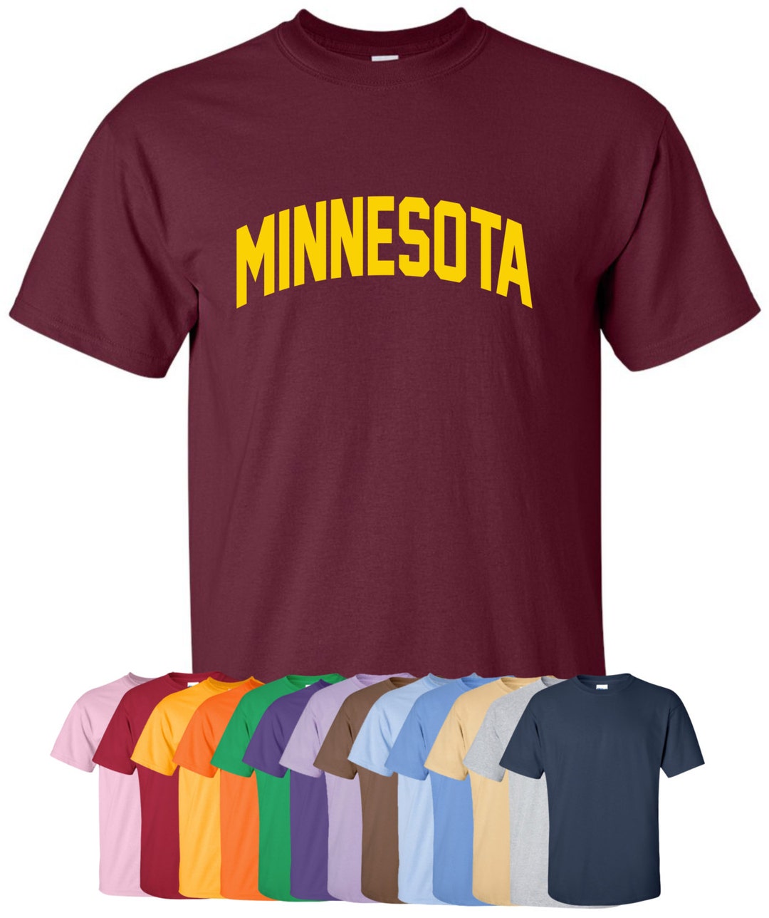 New "minnesota" T-shirt | Choose From Over 30 Shirt Colors & 15 Print ...