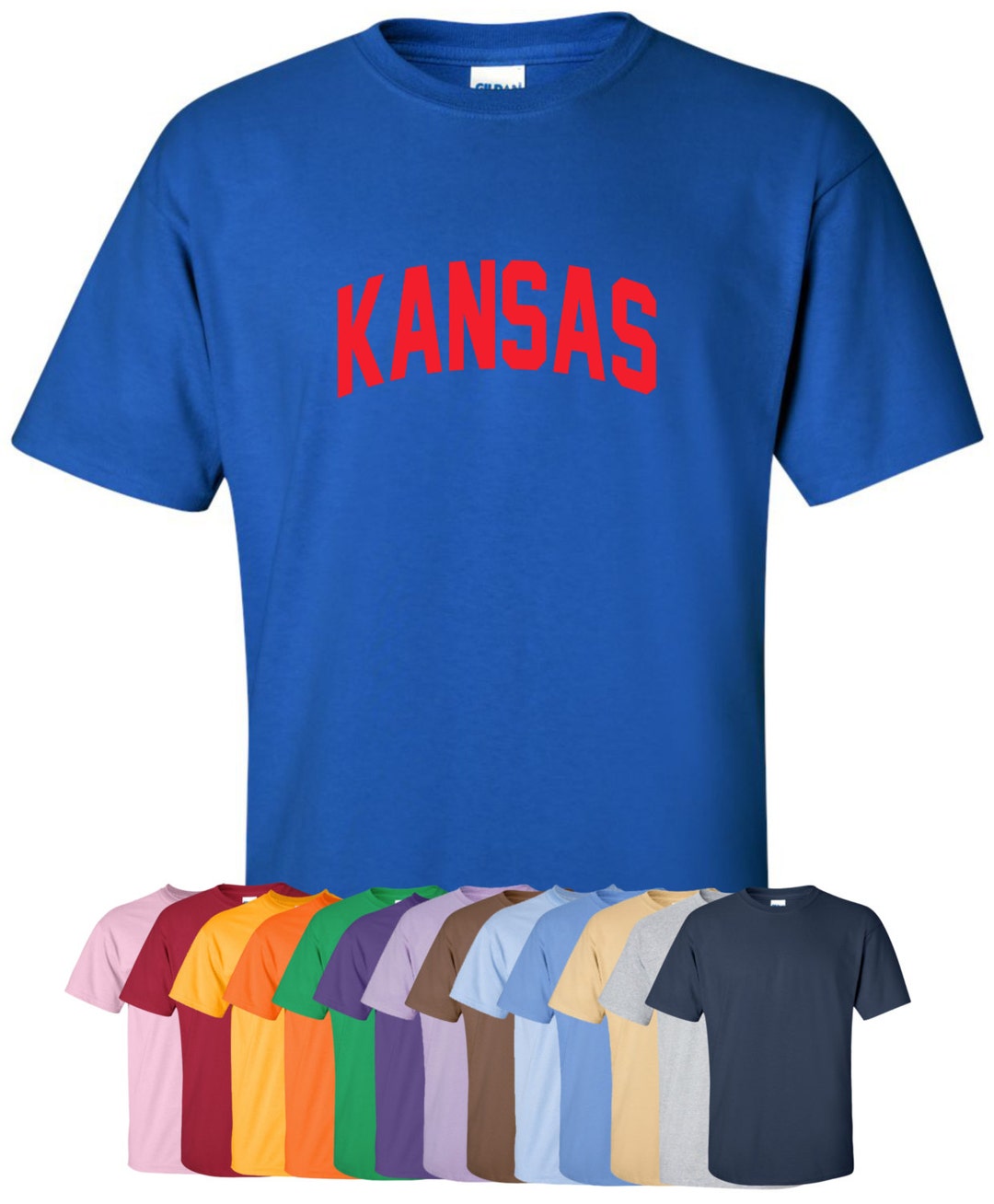New "kansas" T-shirt | Choose From Over 30 Shirt Colors & 15 Print ...