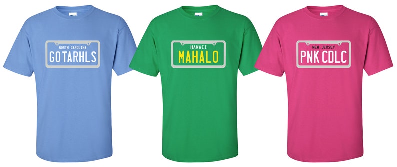 Personalized License Plate T-shirt With Your Custom Text | Available in ...
