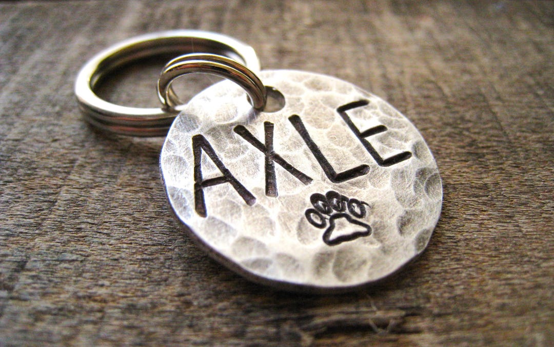 Hand Stamped Pet ID Tag - Personalized Pet - Dog Tag - Dog Collar Tag ...