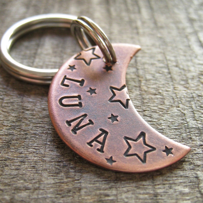 Moon Dog Tag - Etsy