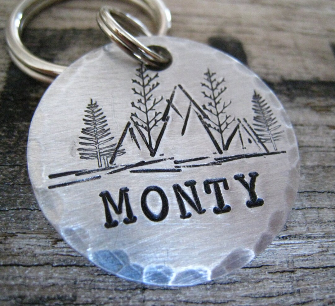 Hand Stamped Pet ID Tag - Personalized Pet/dog Tag - Dog Collar Tag ...