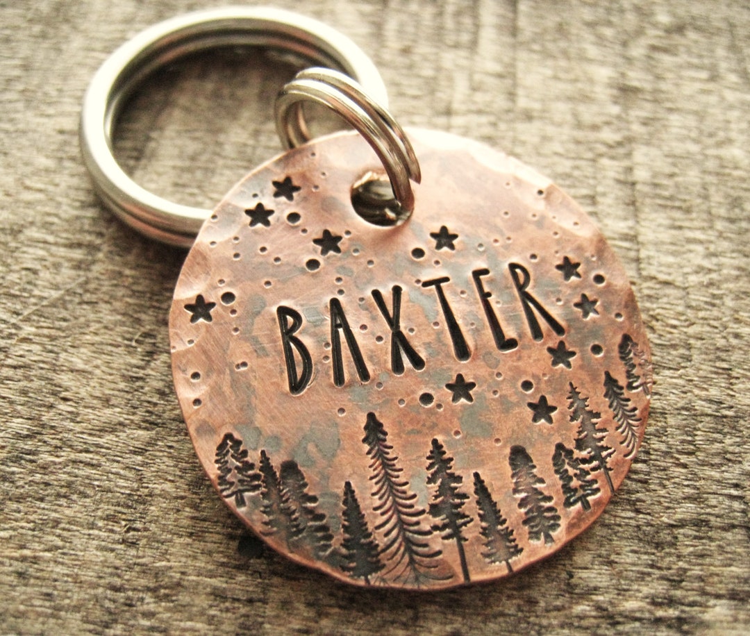 Hand Stamped Pet ID Tag - Personalized Pet/dog Tag - Dog Collar Tag ...