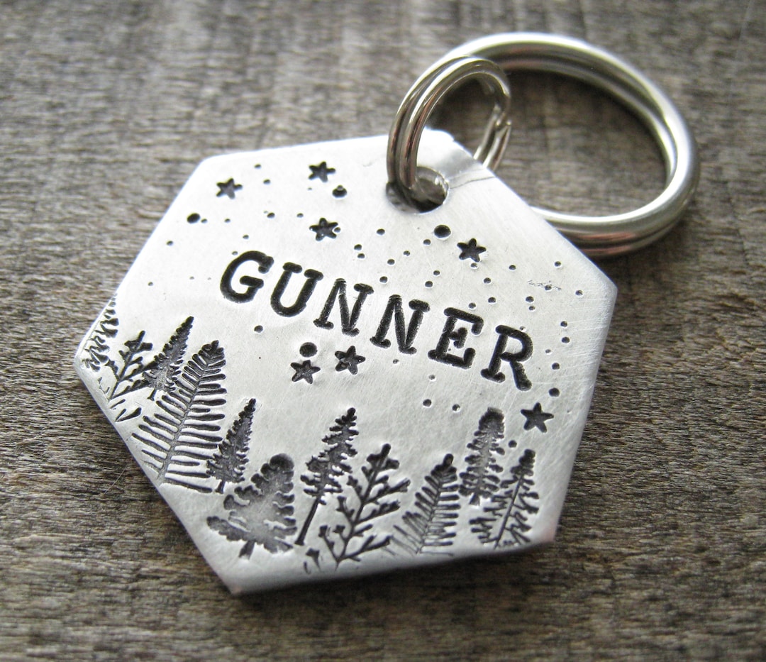Dog Tag, Hexagon Dog Tag, Custom Dog ID Tag, Stamped Dog Tag, Pet Tag ...