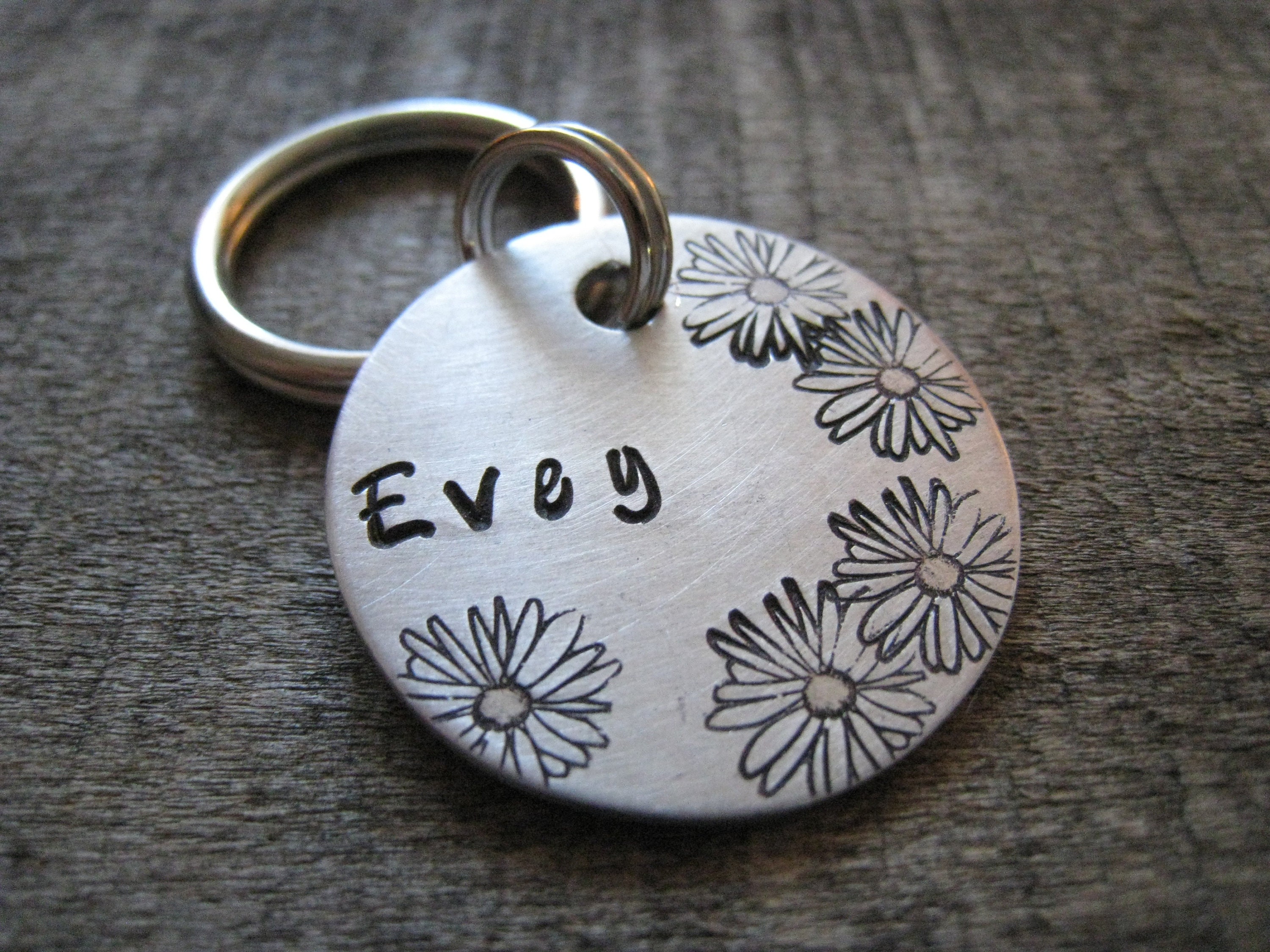 Dog Collar Tag Hand Stamped Pet ID Tag Personalized Pet Tag - Etsy