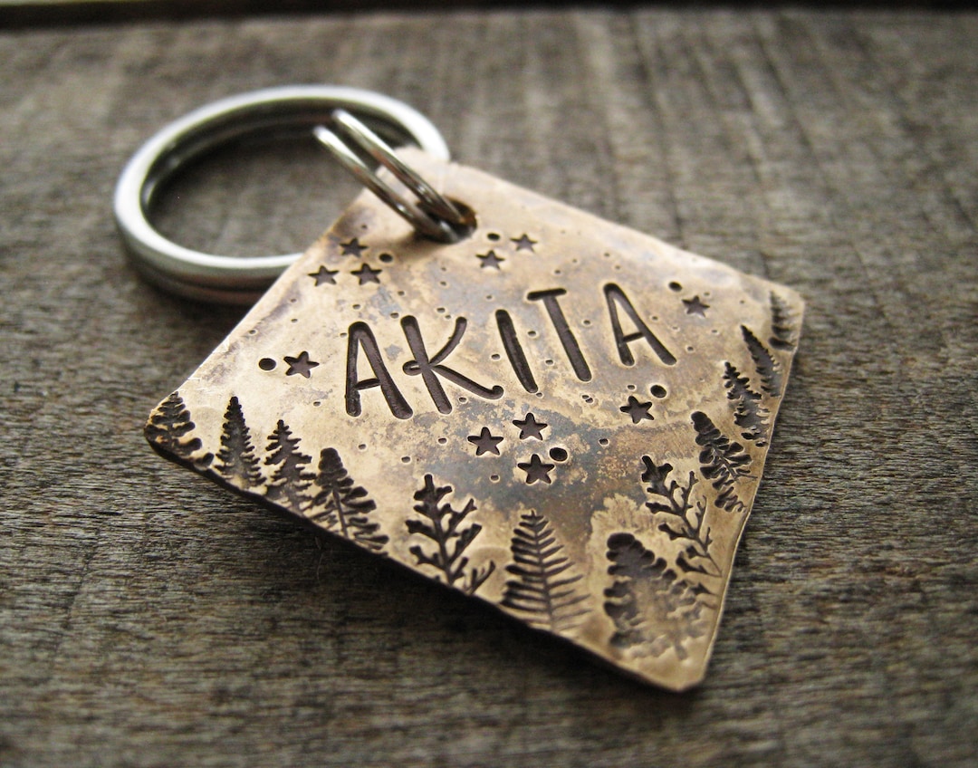 Hand Stamped Pet ID Tag - Dog Collar - Personalized Pet/dog Tag - Dog ...