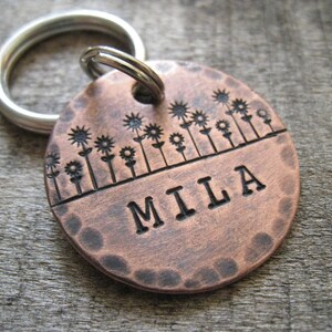 Custom Flower Dog Tag, Personalized Pet Tag, Dog Tag for Dogs, Flower ...