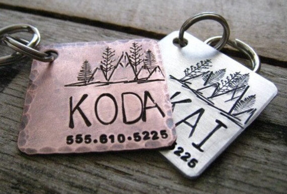 Hand Stamped Pet ID Tag Personalized Pet/dog Tag Dog - Etsy