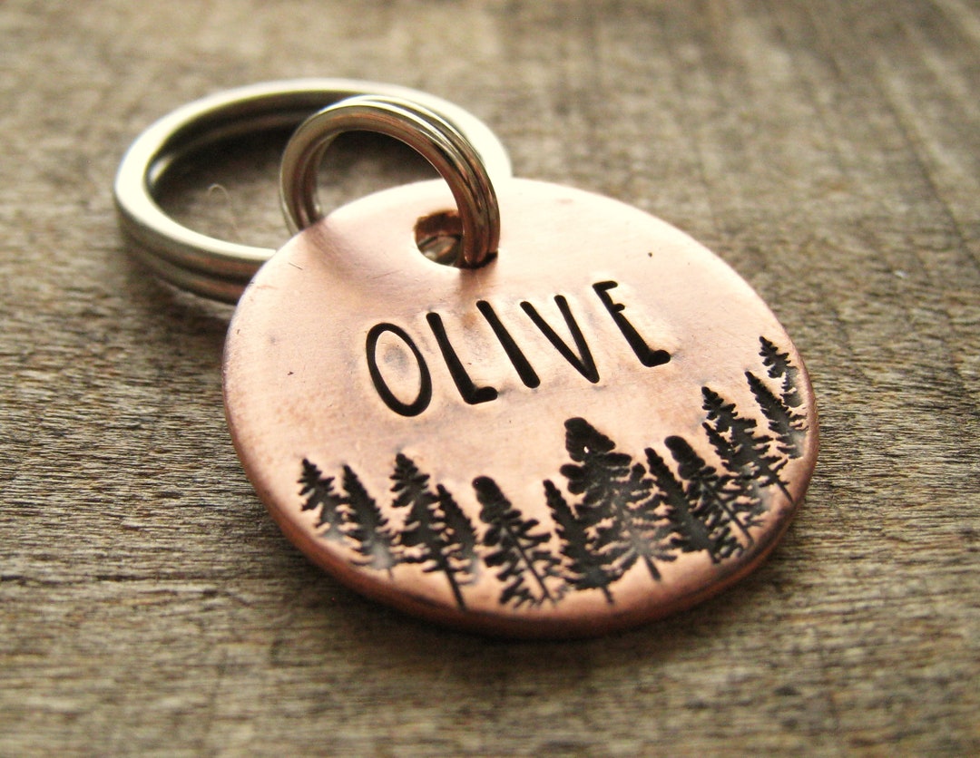 Hand Stamped Pet ID Tag - Personalized Pet/dog Tag - Dog Collar Tag ...
