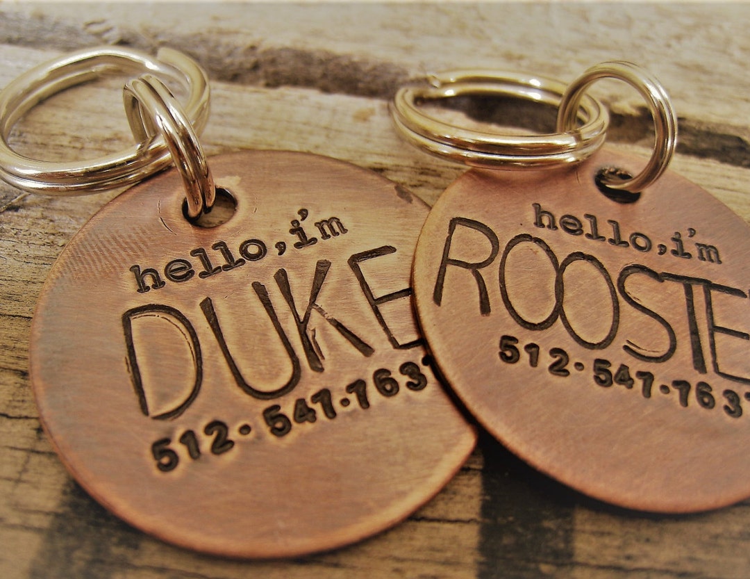 Dog Tag - Hand Stamped Pet ID Tag - Personalized Pet Tag - Dog Tags ...