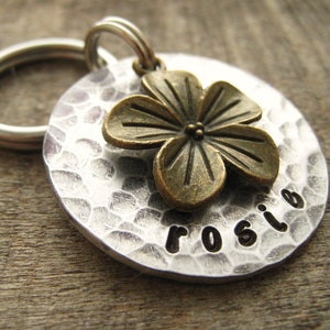 Pet ID Tags - Flower Dog Tag - Customized Pet Tag - Dog Tag for Dogs ...