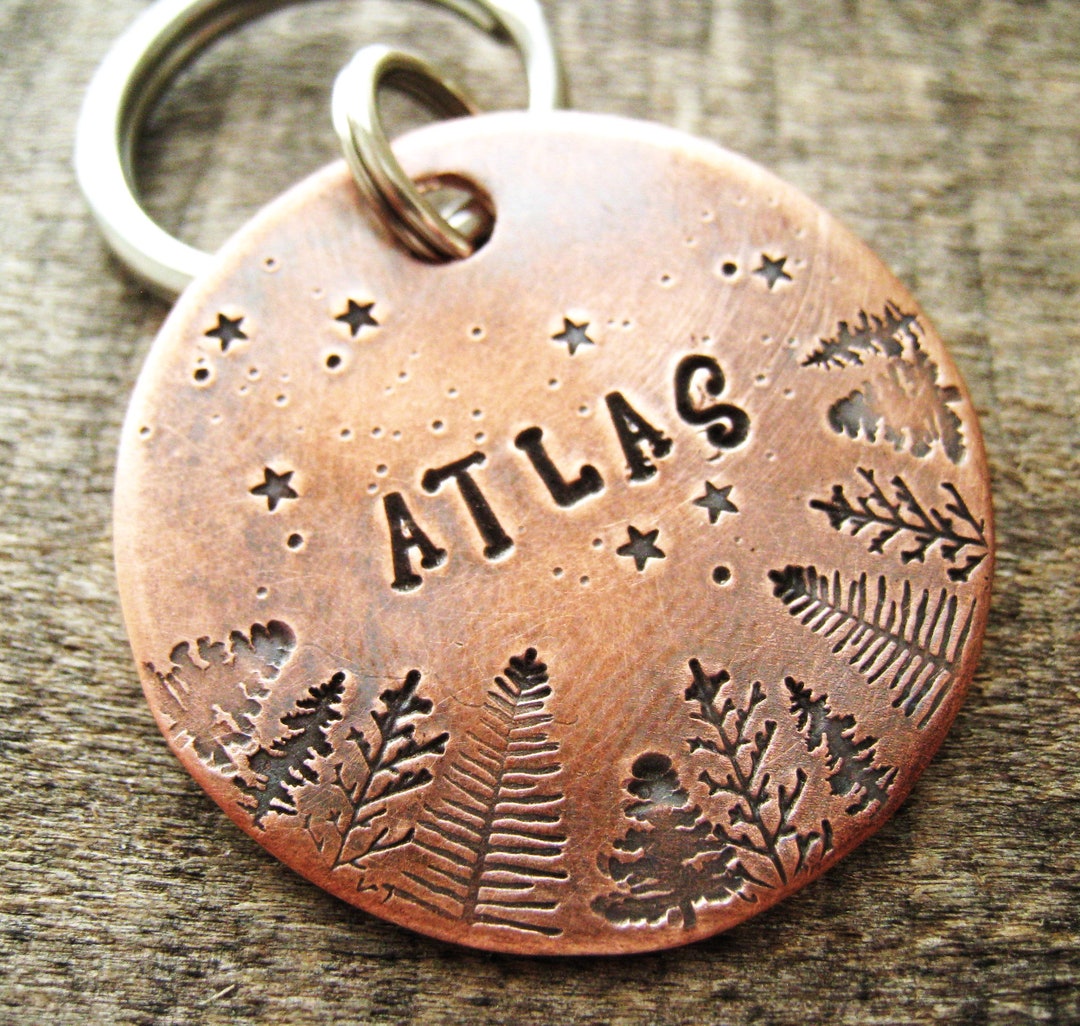 Hand Stamped Pet ID Tag - Personalized Pet/dog Tag - Dog Collar Tag ...