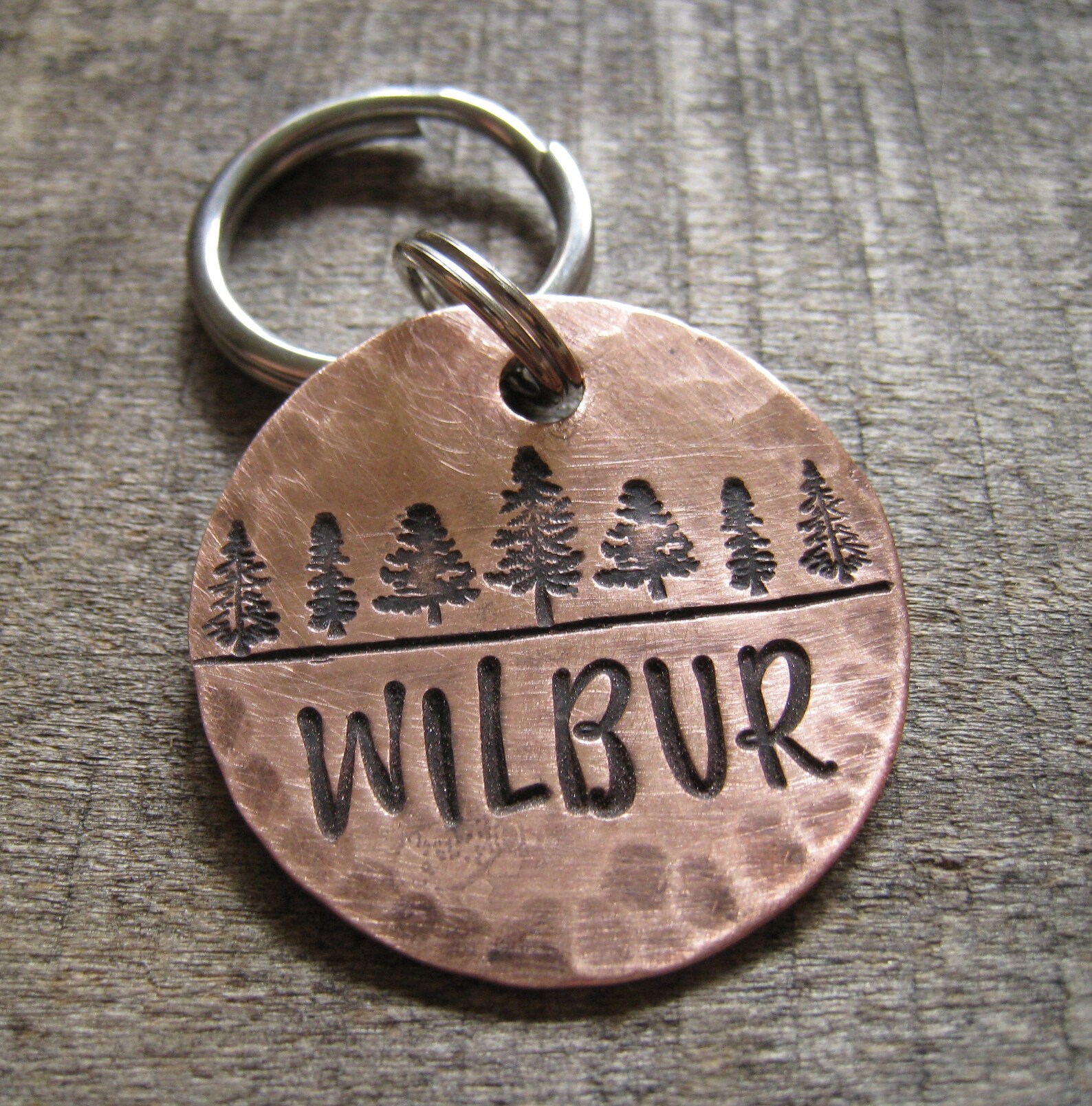 Tree Dog Tag, Pet ID Tag, Dog Tag, Personalized Dog Tag, Hand Stamped ...
