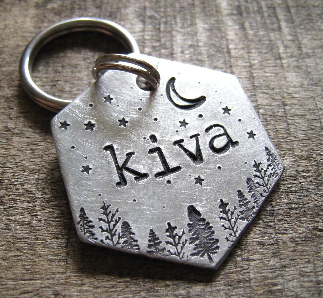 Hand Stamped Pet ID Tag - Personalized Pet/dog Tag - Dog Collar Tag ...