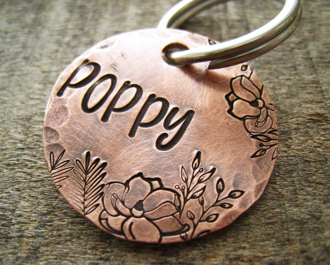 Hand Stamped Pet ID Tag - Personalized Pet/dog Tag - Dog Collar Tag ...