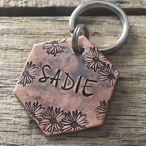 Hand Stamped Pet ID Tag Personalized Pet/dog Tag Dog | Etsy