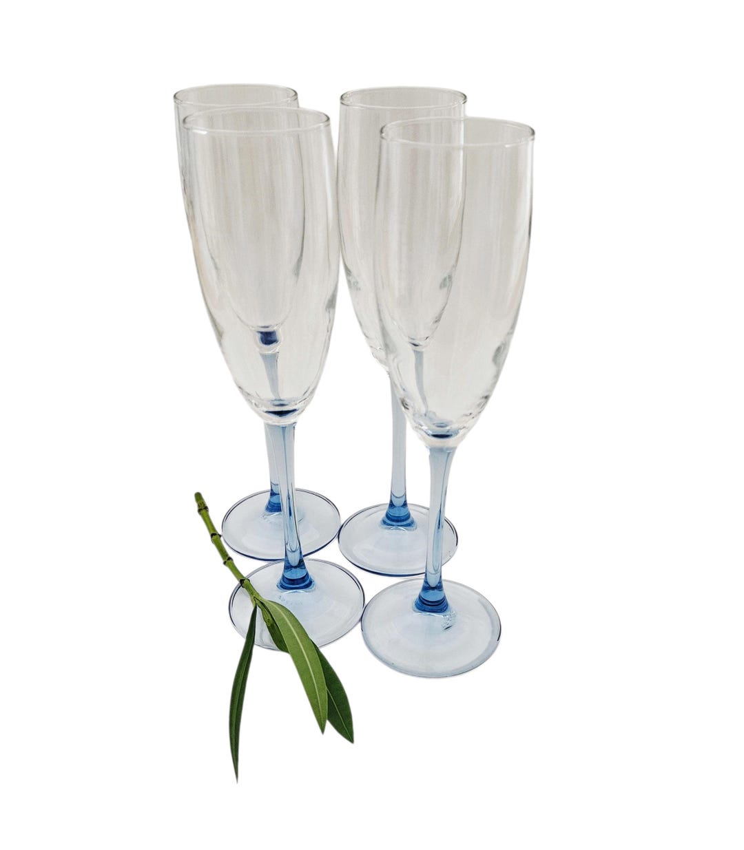 Vintage Light Blue Champagne Flutes by Luminarc of France Set of Four ...