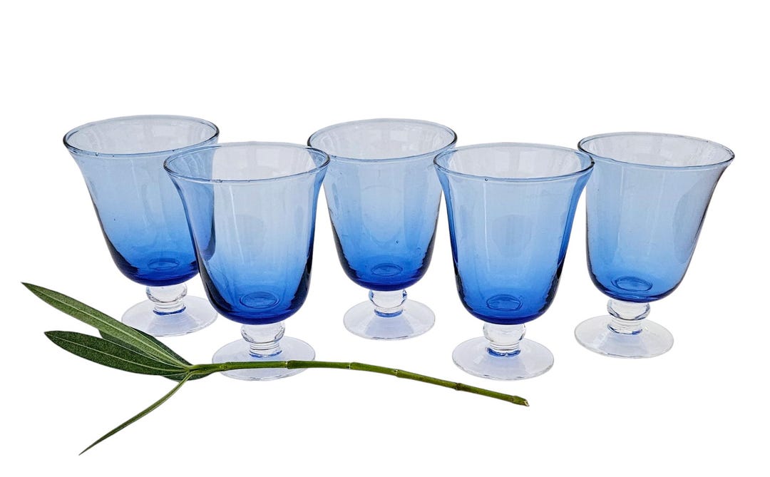 Vintage Light Blue Juice Glasses, Set of 5, MCM Glassware - Etsy