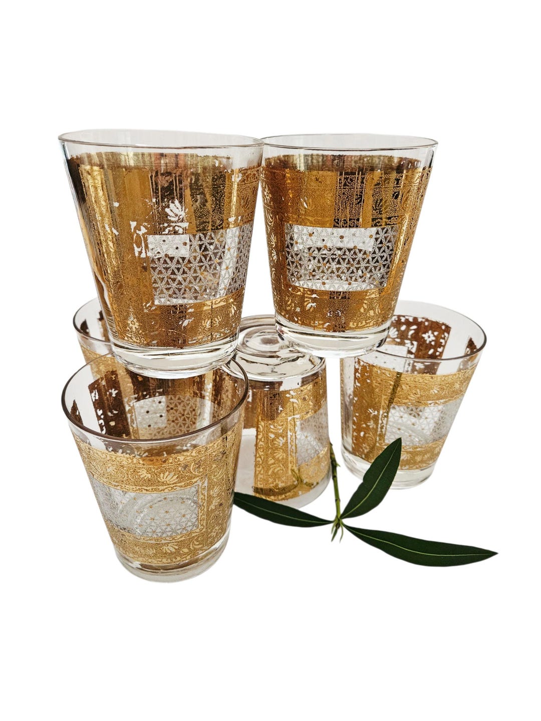 Vintage Pasinski 22K Gold Tumblers – Set of 6 – 12 Oz Mid-century ...