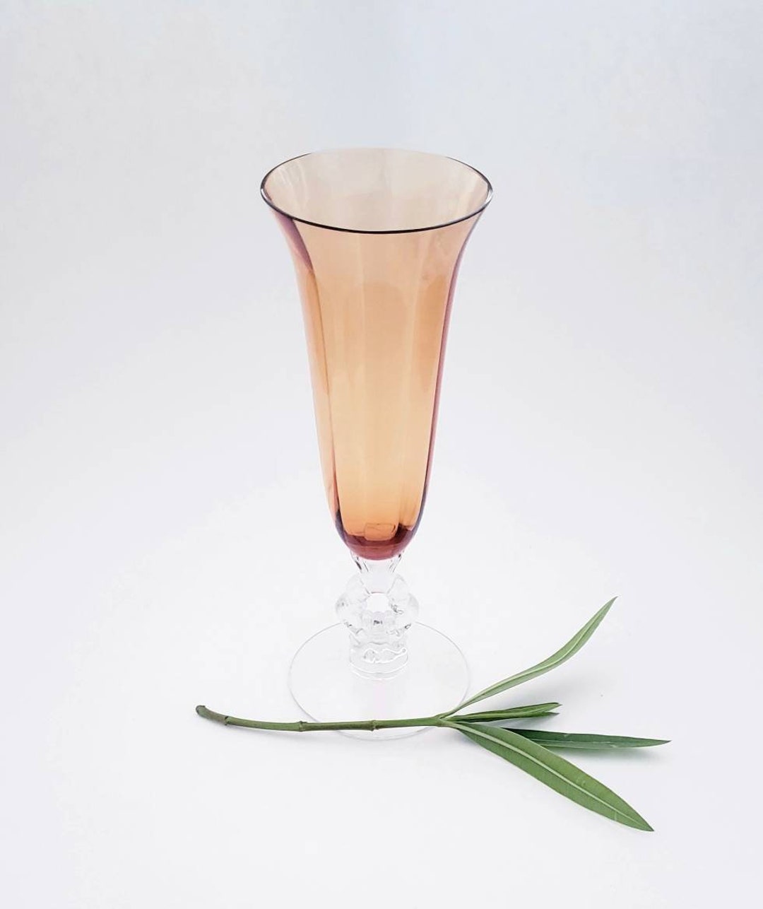 Cambridge Glass Amber Keyhole Footed Trumpet Vase
