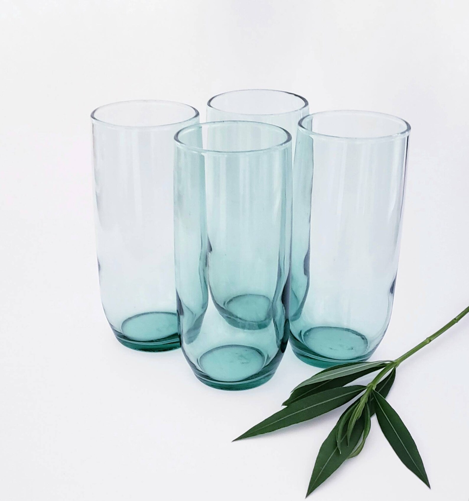 Vintage Light Green Water Glasses Set of Four MCM/Jade Green | Etsy