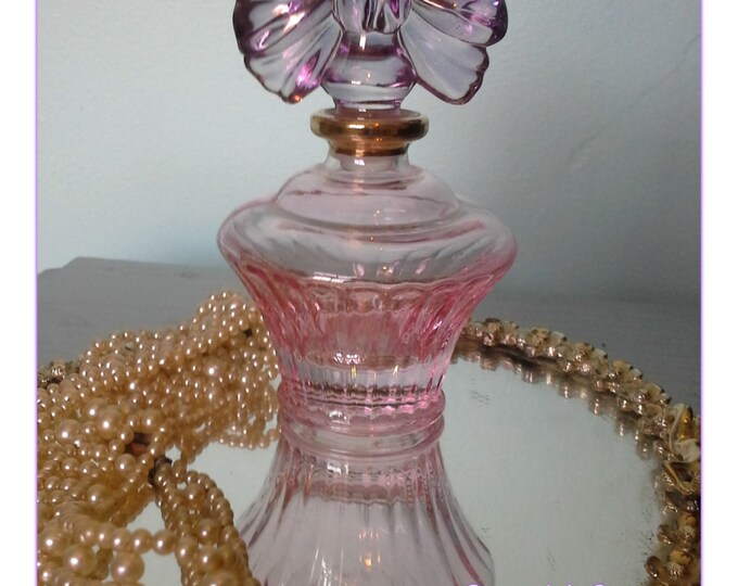Vintage Royal Limited 24% Lead Crystal Pink Bow Perfume Bottle ...