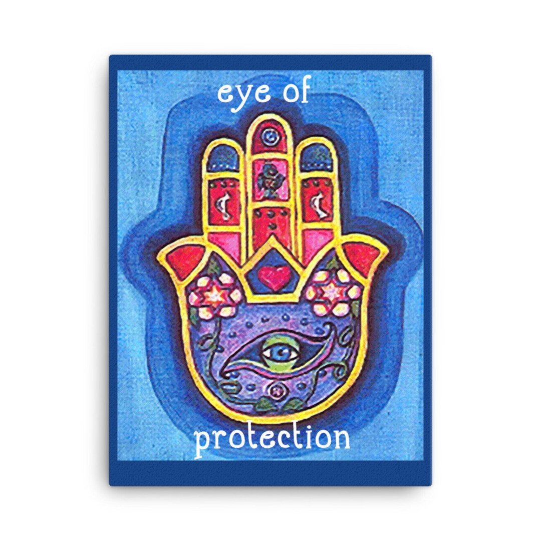 Hamsa Hand Canvas Wall Art Eye of Protection Evil Eye Spiritual ...