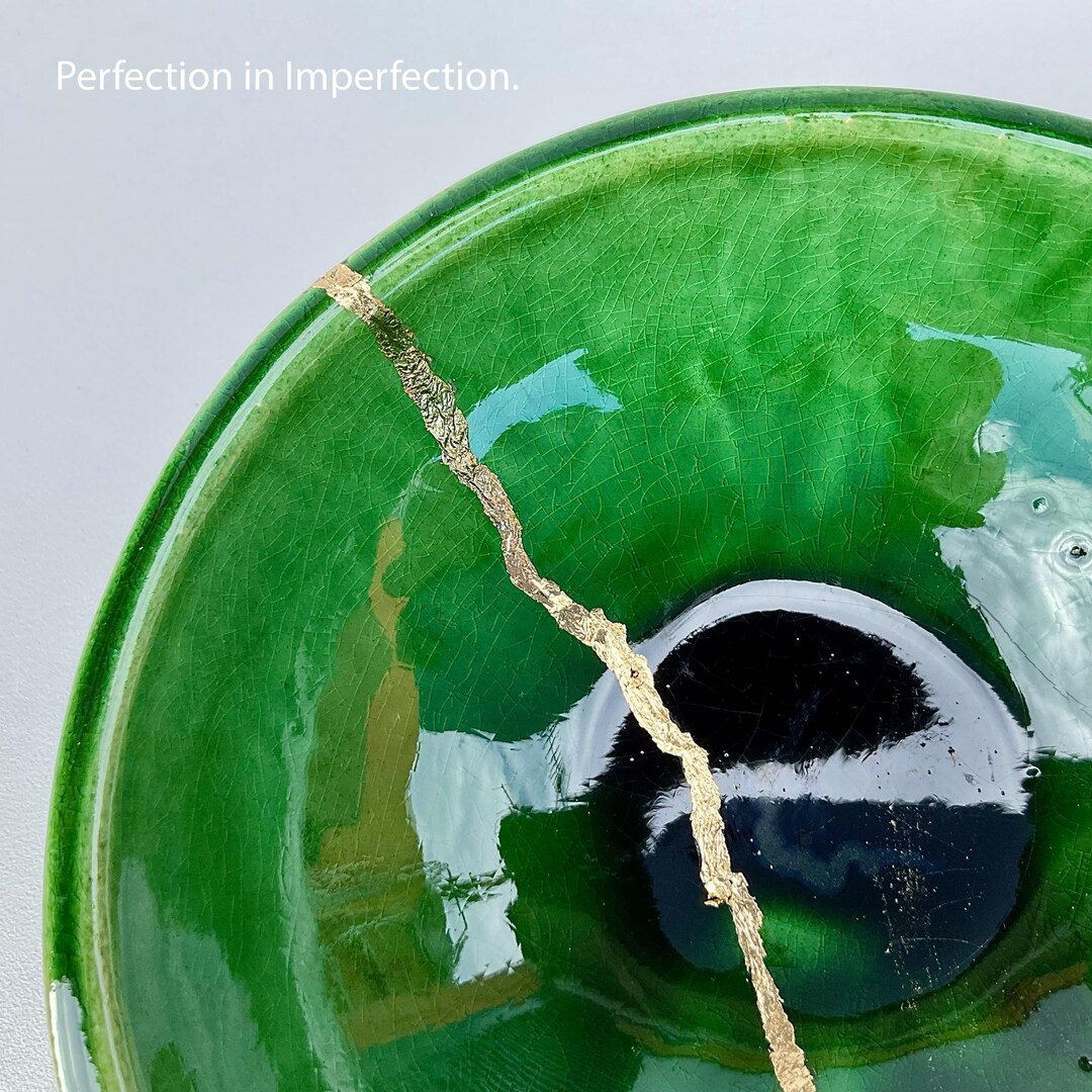 Green Bowl Inspired Kintsugi Kintsukuroi - Etsy