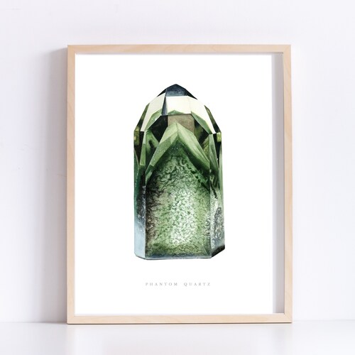 Smoky Quartz Crystal Art Print Watercolor Crystal Wall Art | Etsy