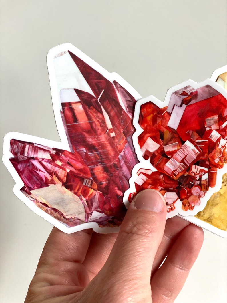 Rainbow Crystal Sticker Pack- Crystal Stickers, Set of 6 Watercolor ...