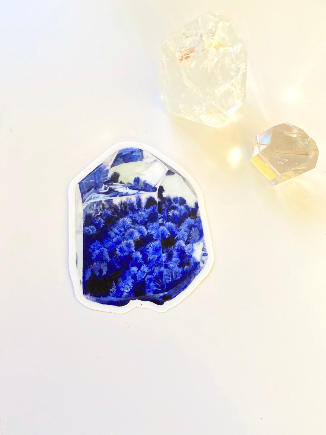 Crystal Sticker- Dumortierite Quartz Watercolor Vinyl Sticker- Crystal ...