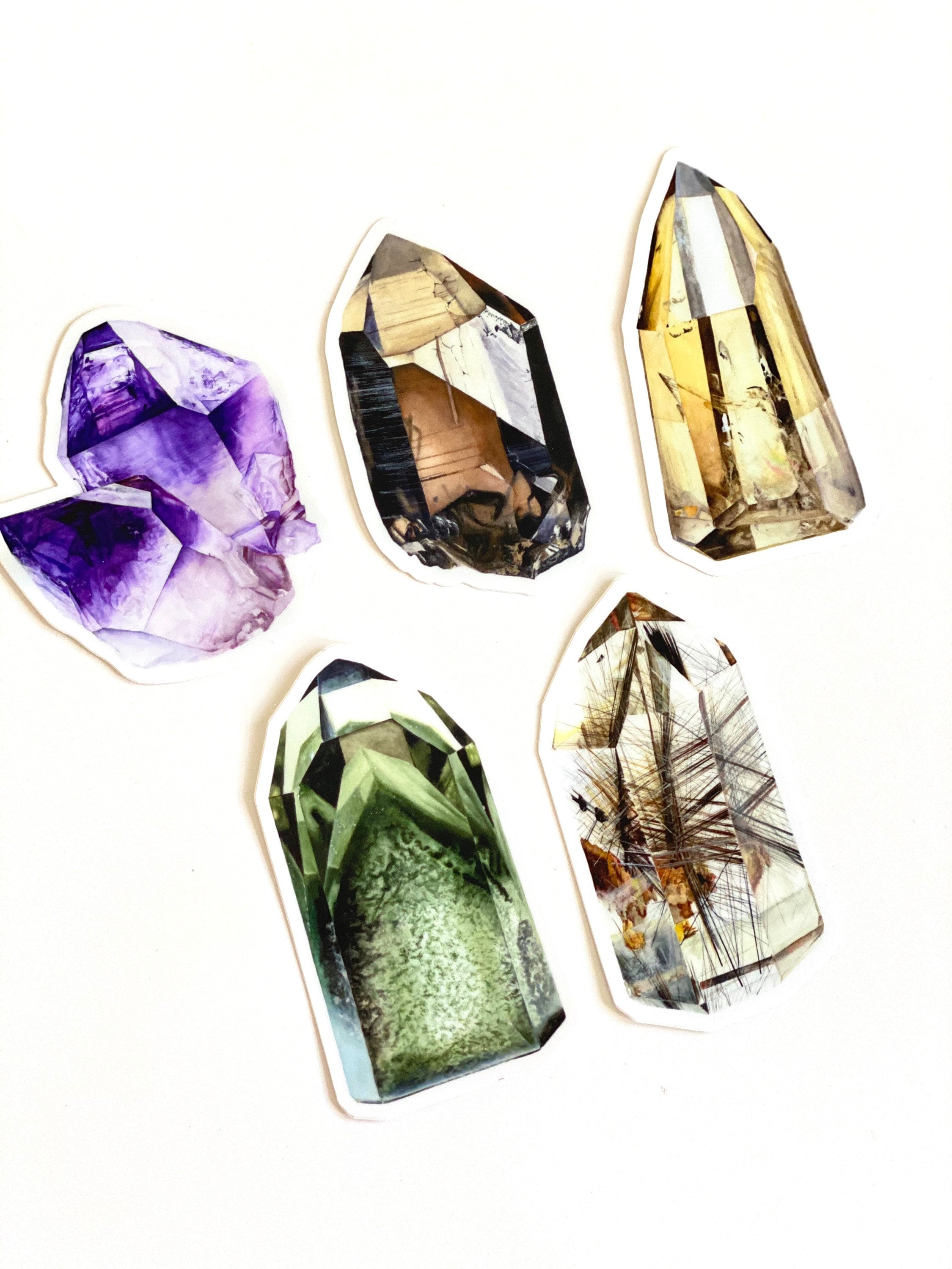 Quartz Crystal Sticker Pack Mineral Stickers Geology | Etsy