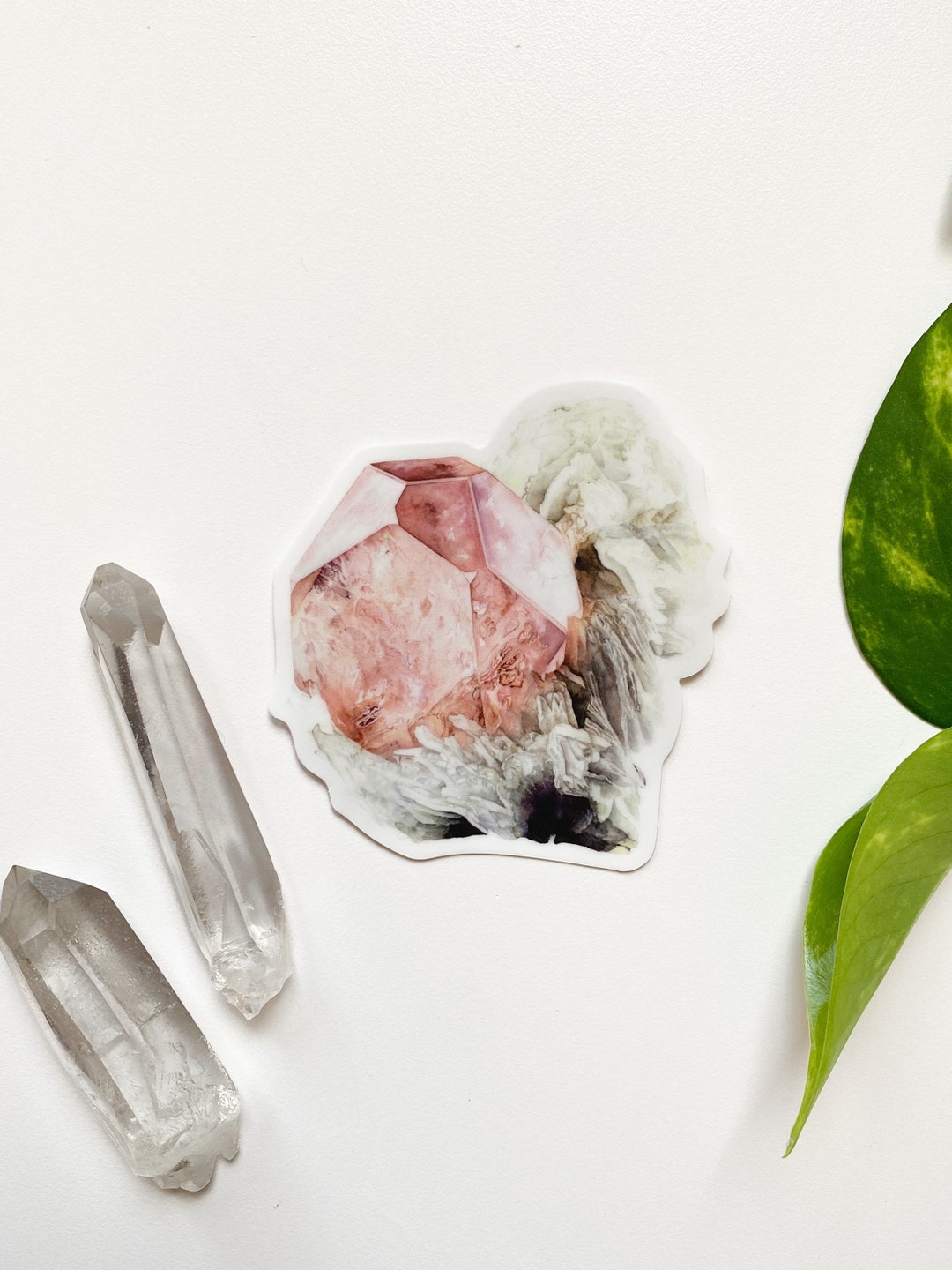 Morganite Mineral Specimen Sticker- Geology Vinyl Sticker, Crystal ...