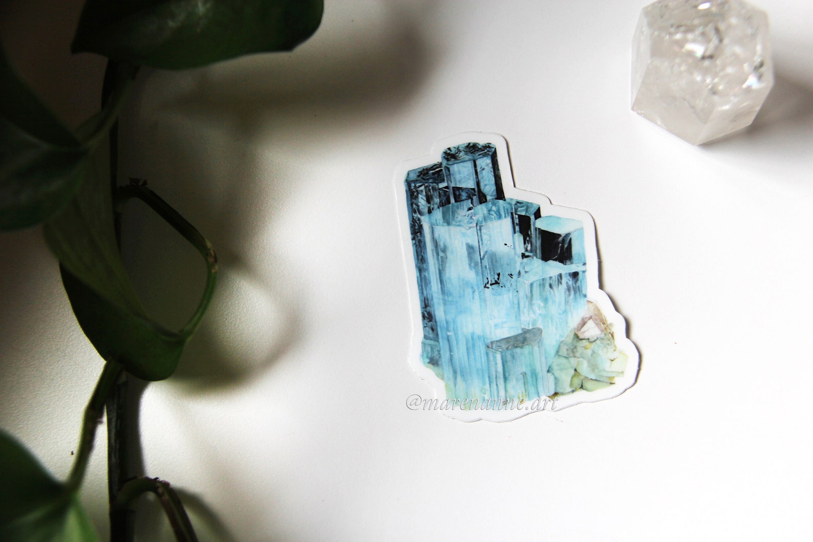 Aquamarine Crystal Vinyl Sticker- Crystal Sticker, Gemstone Sticker ...