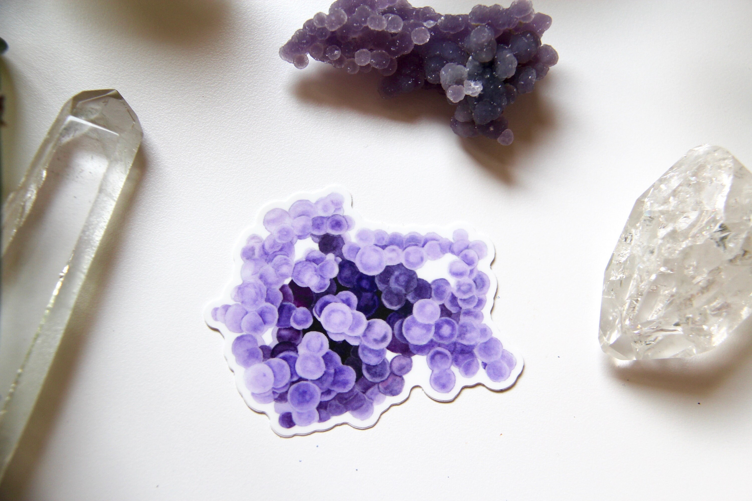 Grape Agate Crystal Sticker- Mineral Sticker, Crystal Decal, Gemstone ...
